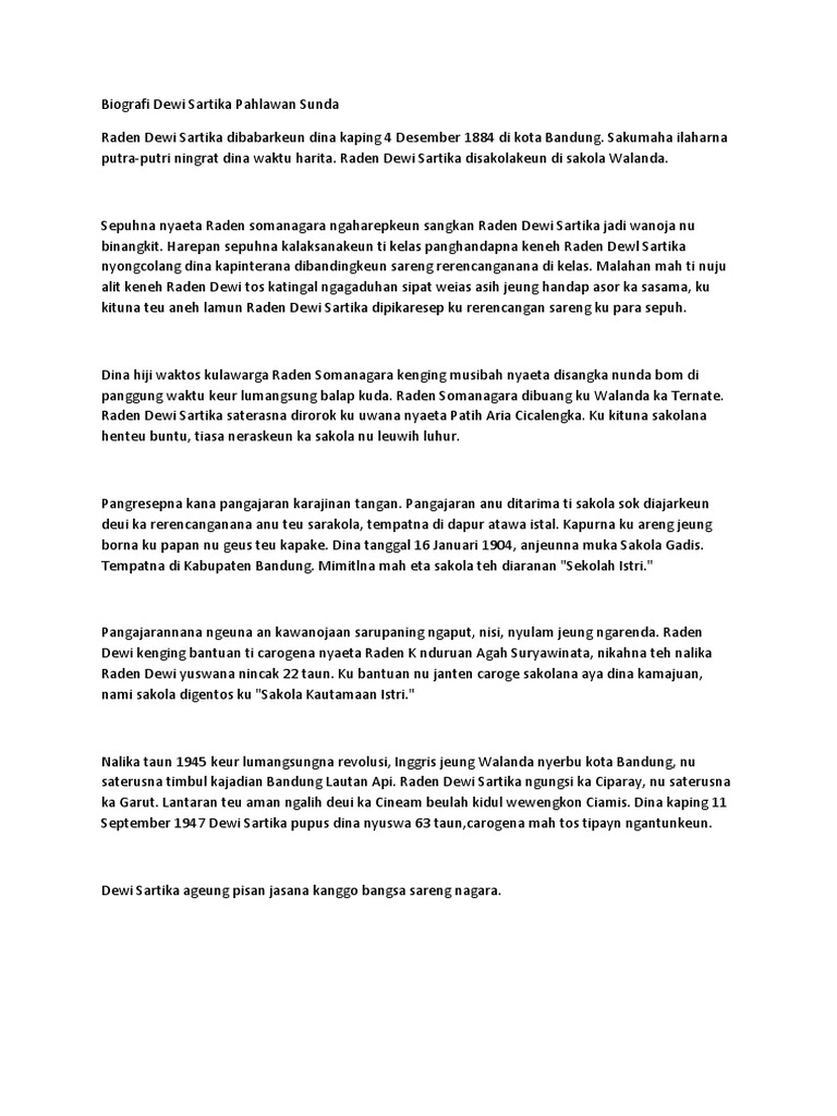 Biografi Dewi Sartika Pahlawan Sunda Pdf