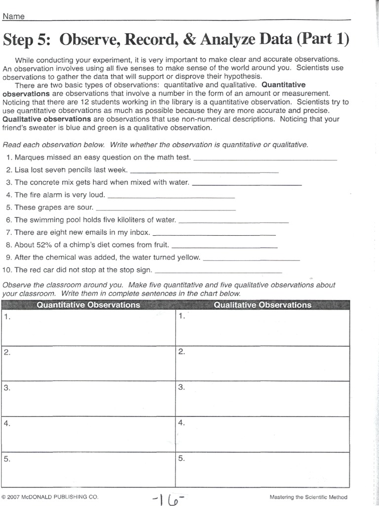 Observe, Record, and Analyze Data | PDF | Observation | Qualitative ...