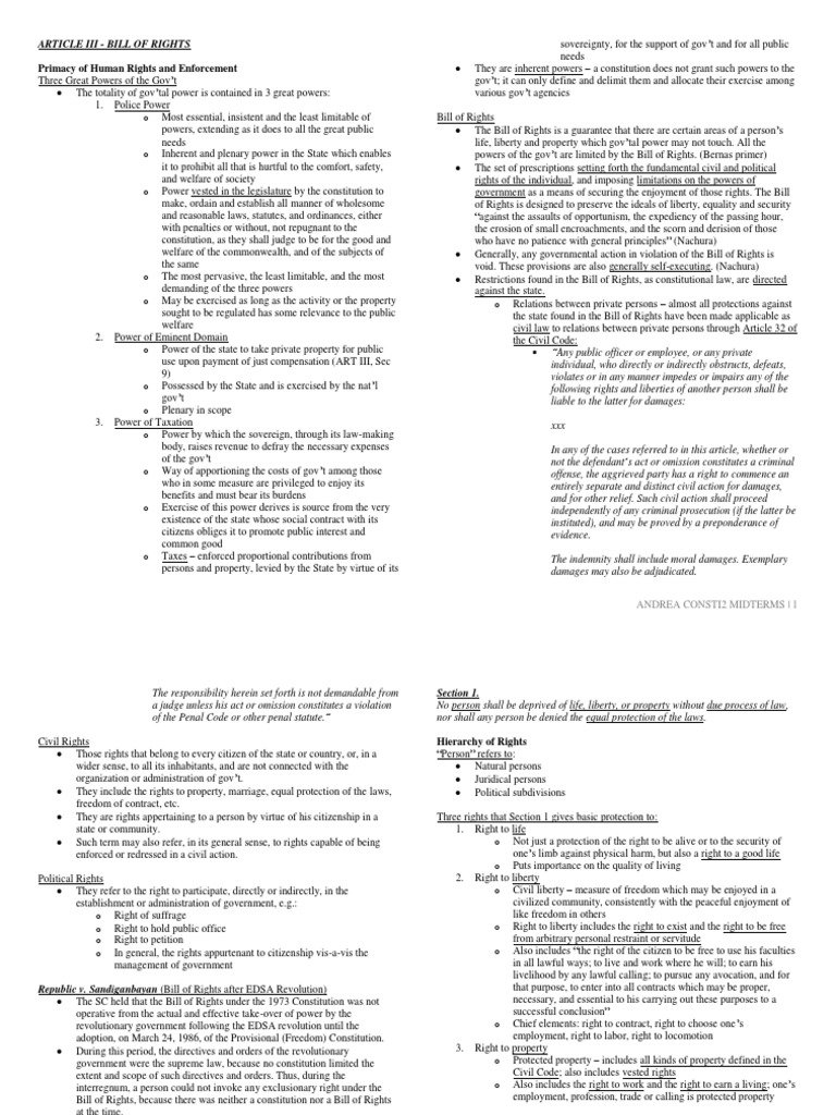 Article III Section 1 | PDF | Nuisance | Due Process