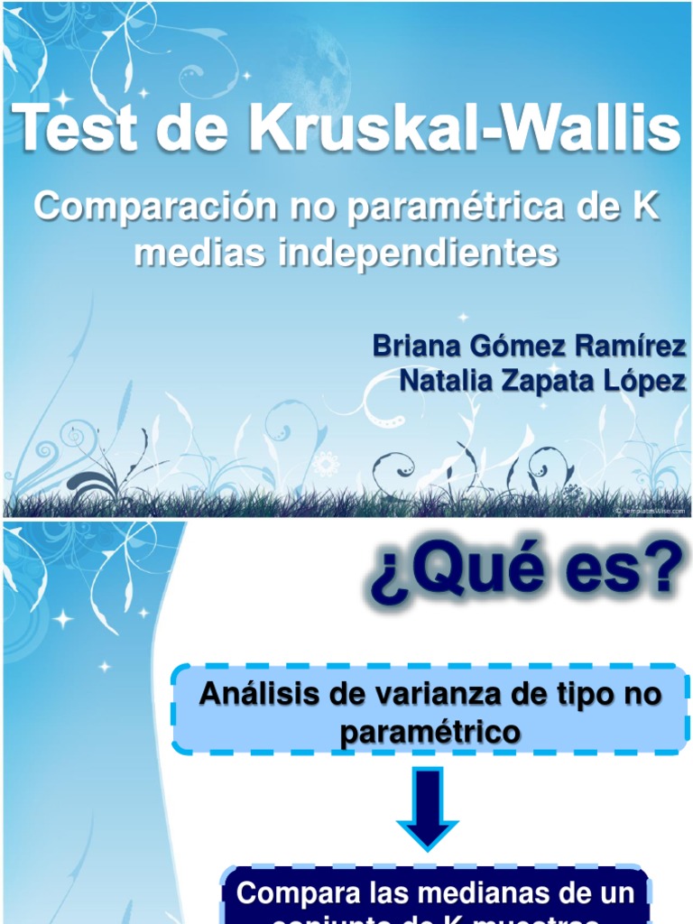 Kruskal Wallis Pdf Análisis De Variación Prueba De Hipótesis
