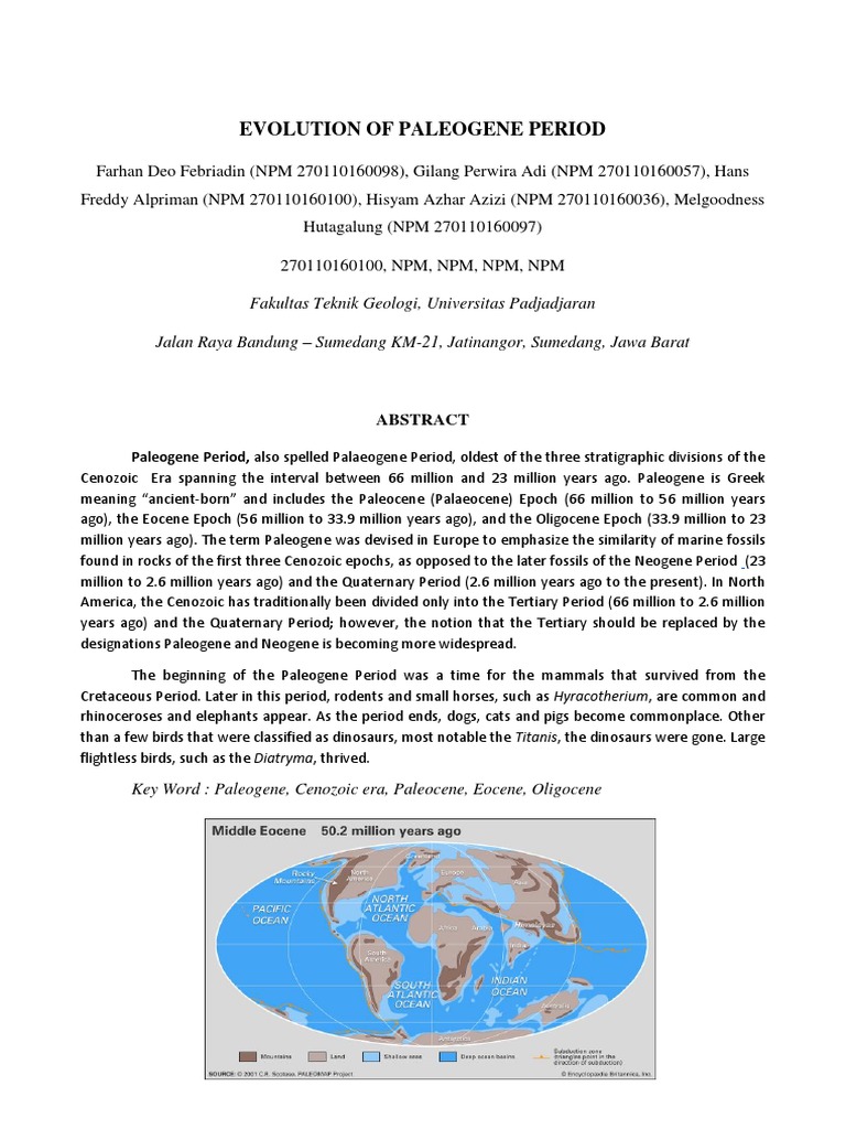 Evolution of Paleogene Period | PDF | Cretaceous | Earth Sciences