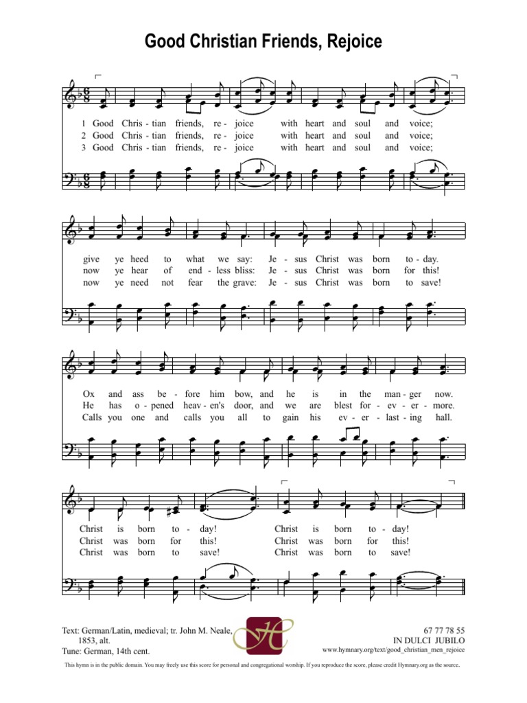 Good Christian Friends Rejoice PDF | PDF | Christian Songs | Church Music