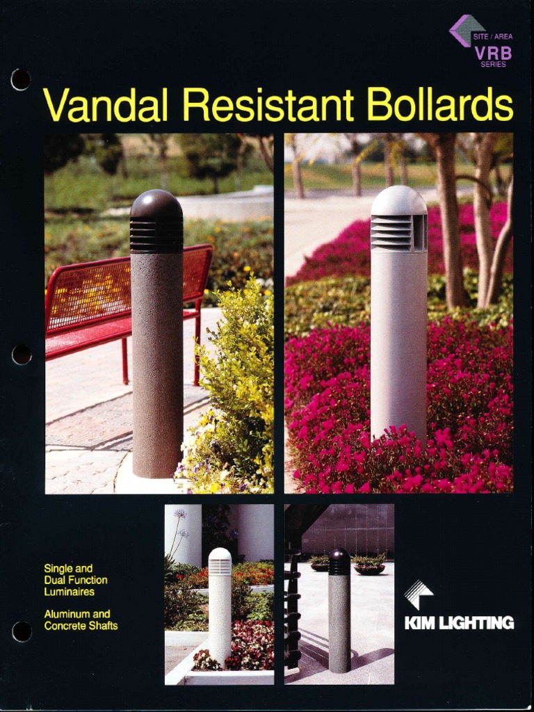 Kim Lighting VRB Series Vandal Resistant Bollard Brochure 1993 | PDF ...