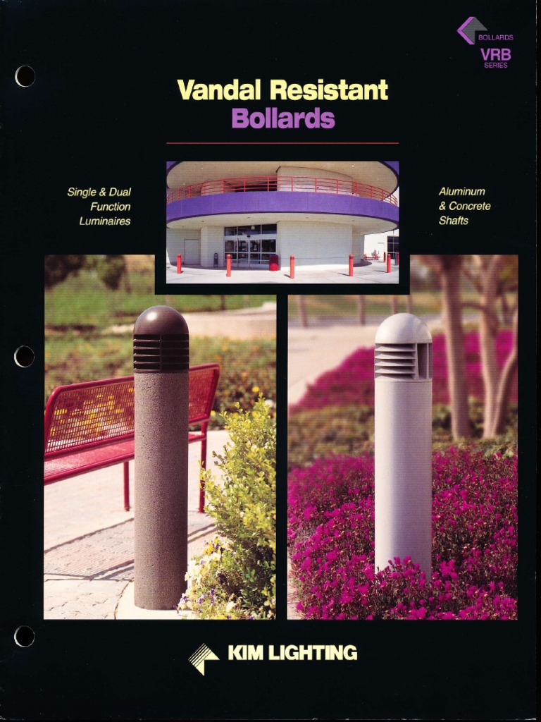 Kim Lighting VRB Series Vandal Resistant Bollard Brochure 1996 | PDF ...