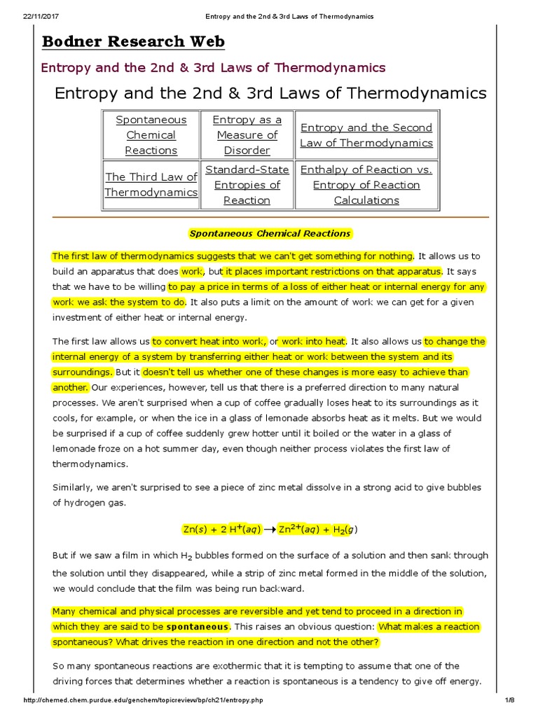 Entropy and The 2nd & 3rd Laws of Thermodynamics | PDF | Entropy | Heat