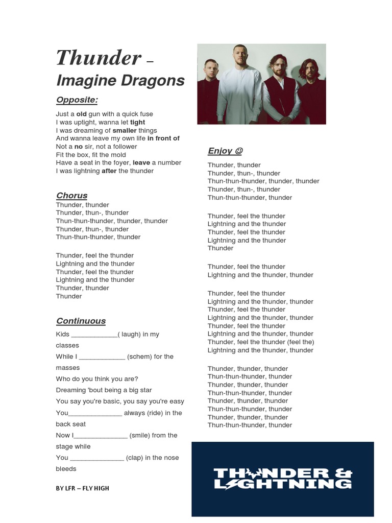 Imagine Dragons Thunder Activities With Music Songs Nursery Rhymes ...