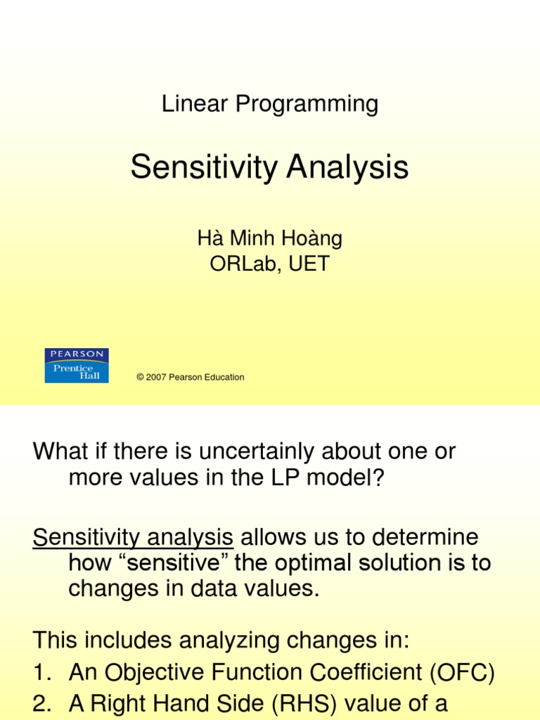 Sensitivity Analysis: Linear Programming | Download Free PDF | Mathematical Optimization ...