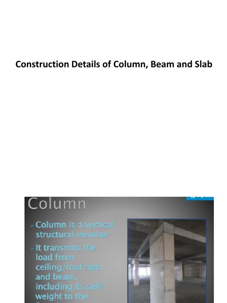 Beam, Column, and Slab Construction Guide | PDF