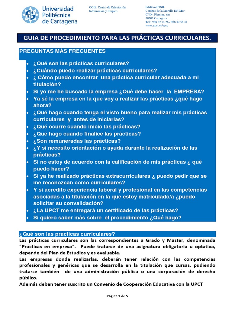 Guia Practicas Curriculares | PDF | Curriculum | Business