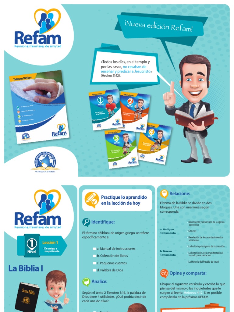 Talleres Refam Nivel 1 Leccion 1 | PDF | Biblia | Literatura antigua