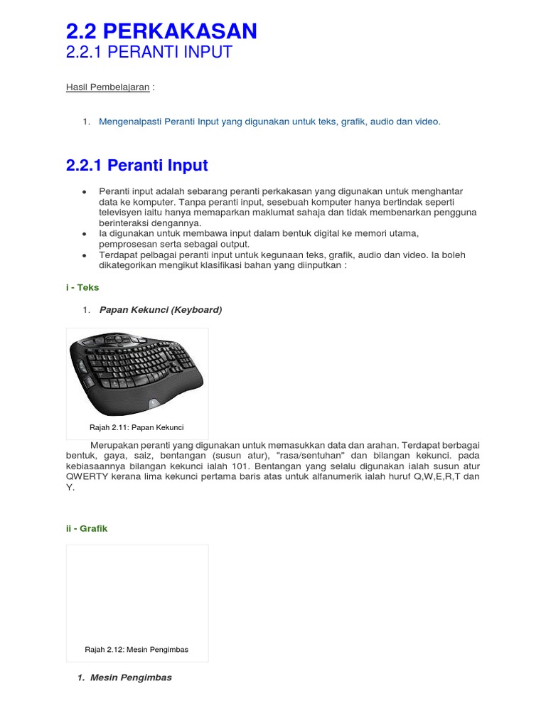 Nota Komputer Input Output Perisian | PDF