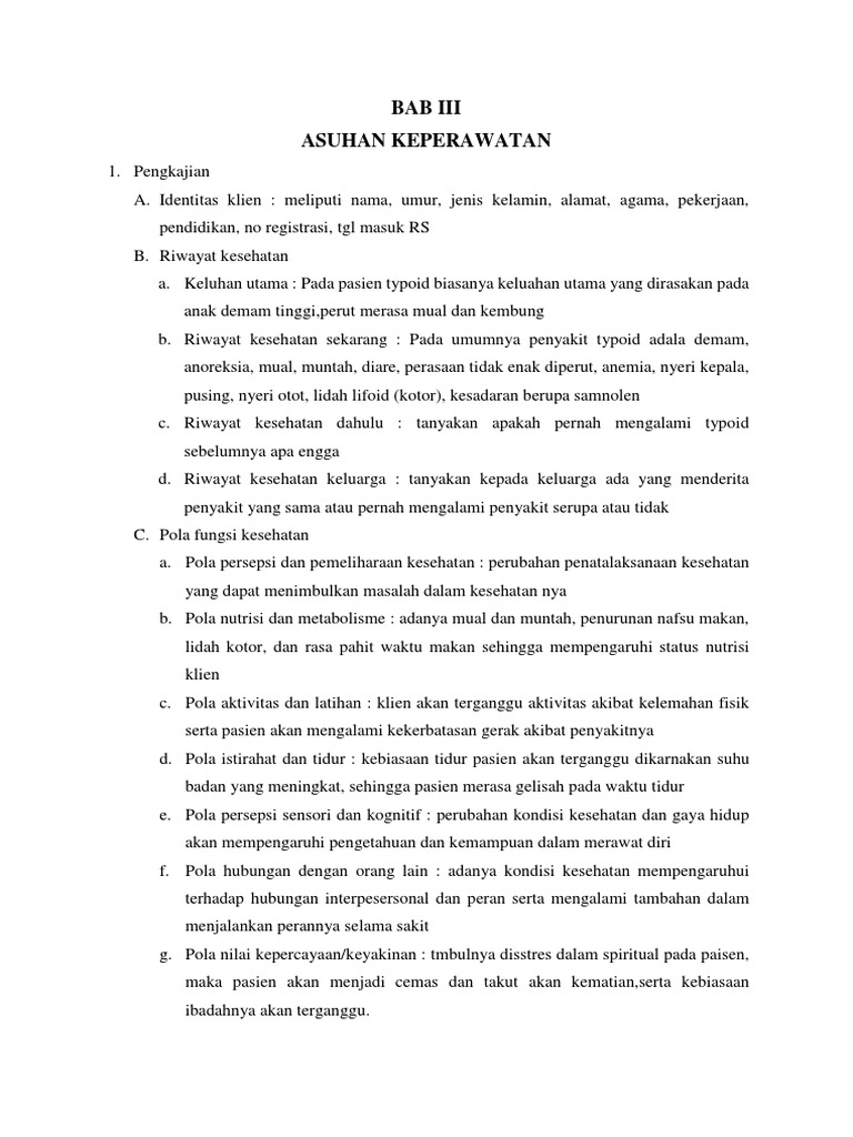 Asuhan Keperawatan untuk Pasien Typhoid | PDF