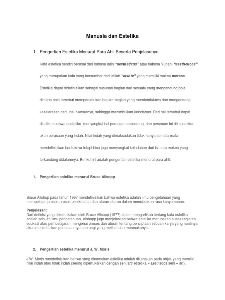 Manusia Dan Estetika | PDF