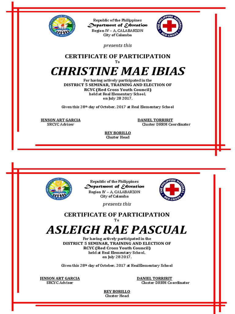 Rcyc Certificate | PDF