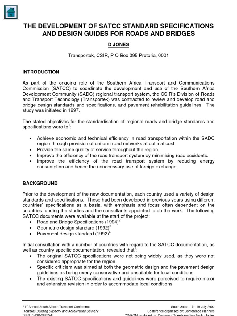 Development of The SATCC Standard Specifications | PDF | Specification ...