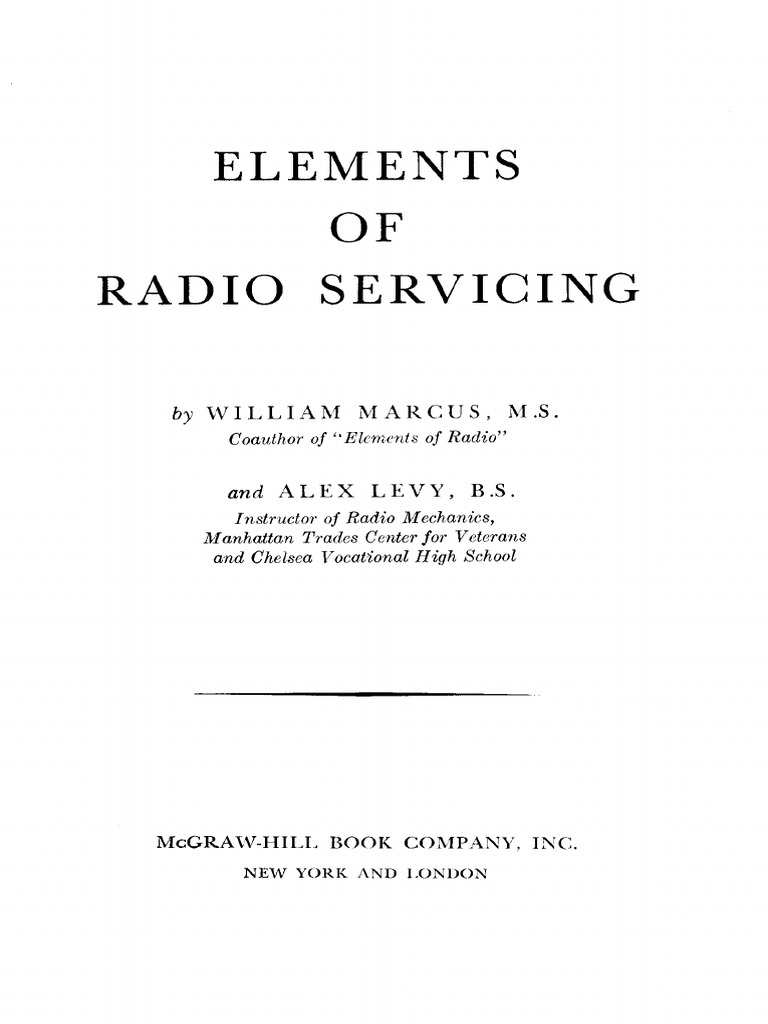 Elements of Radio Servicing: An Introduction to the Functional Approach ...