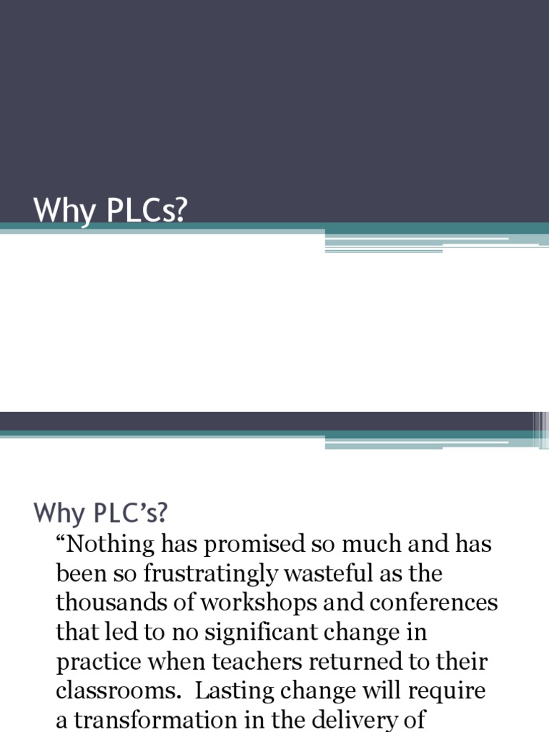 PLC Presentation | PDF | Learning | Teachers