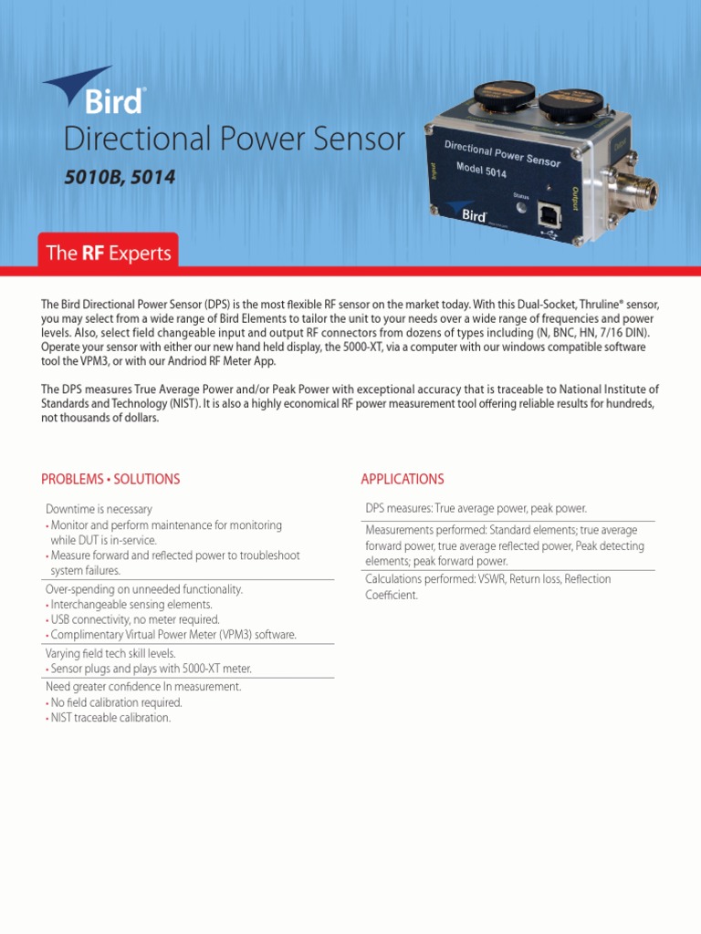 Sensor Directional Power 5010B 5014 Series 08172017 | PDF | Sensor ...