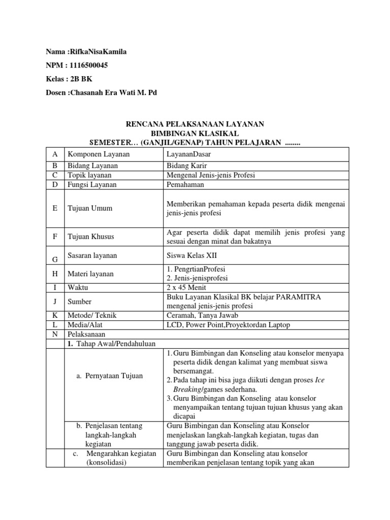 RPL Jenis-Jenis Profesi | PDF