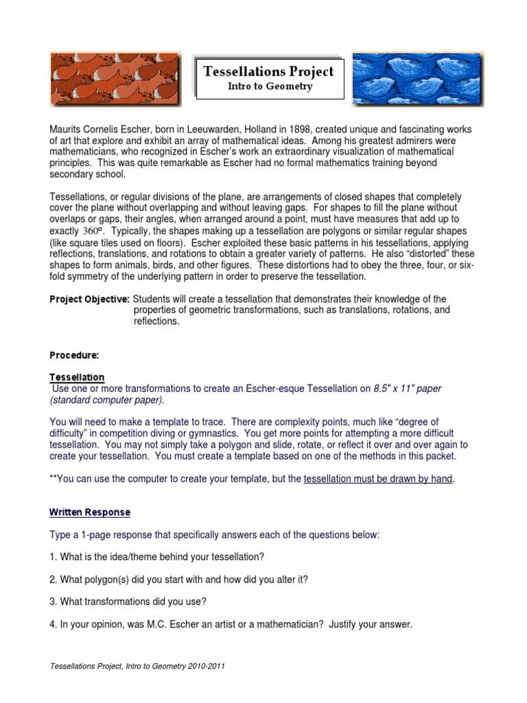 Tessellations Project | PDF | Pattern | Geometry