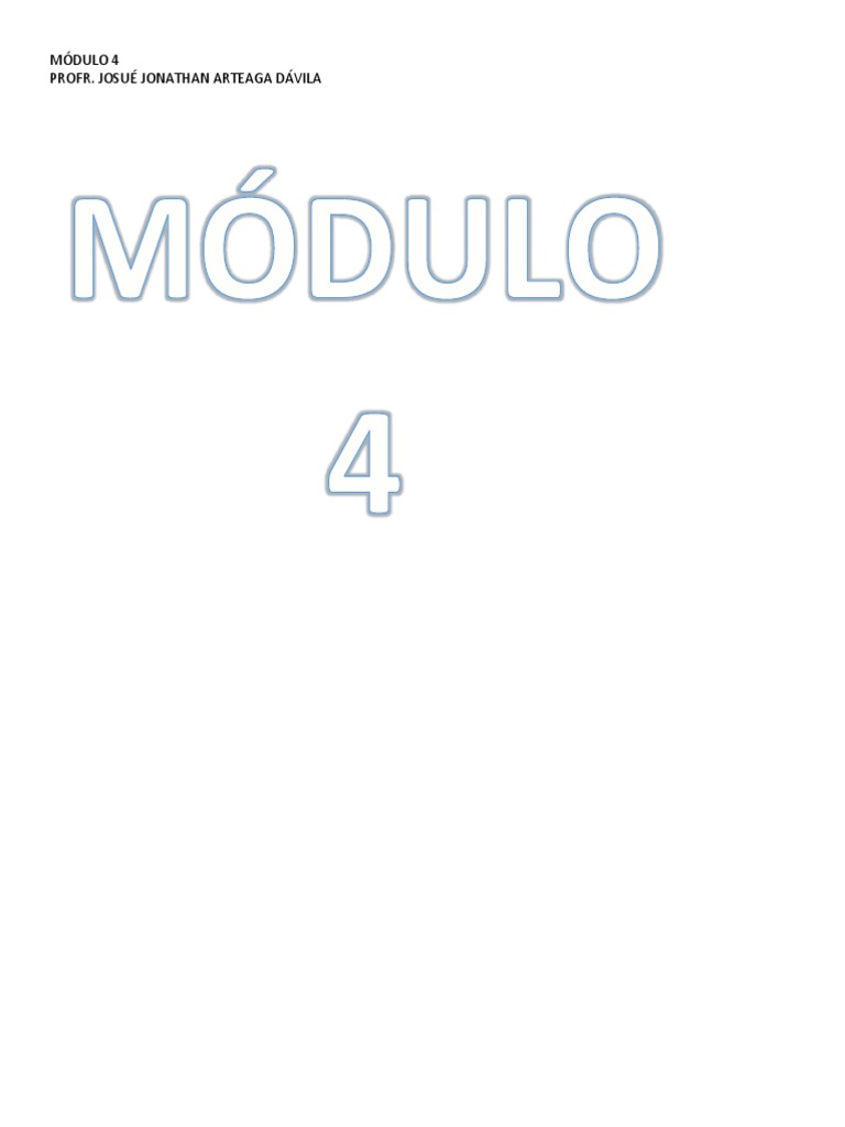 Modulo 4 | Descargar gratis PDF | Evaluación | Aprendizaje