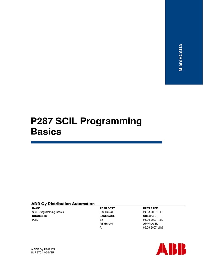 P287 SCIL Programming Basics | PDF | Scada | Boolean Data Type