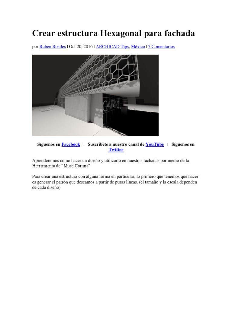 Crear Estructura Hexagonal para Fachada | PDF | Ventana | Youtube