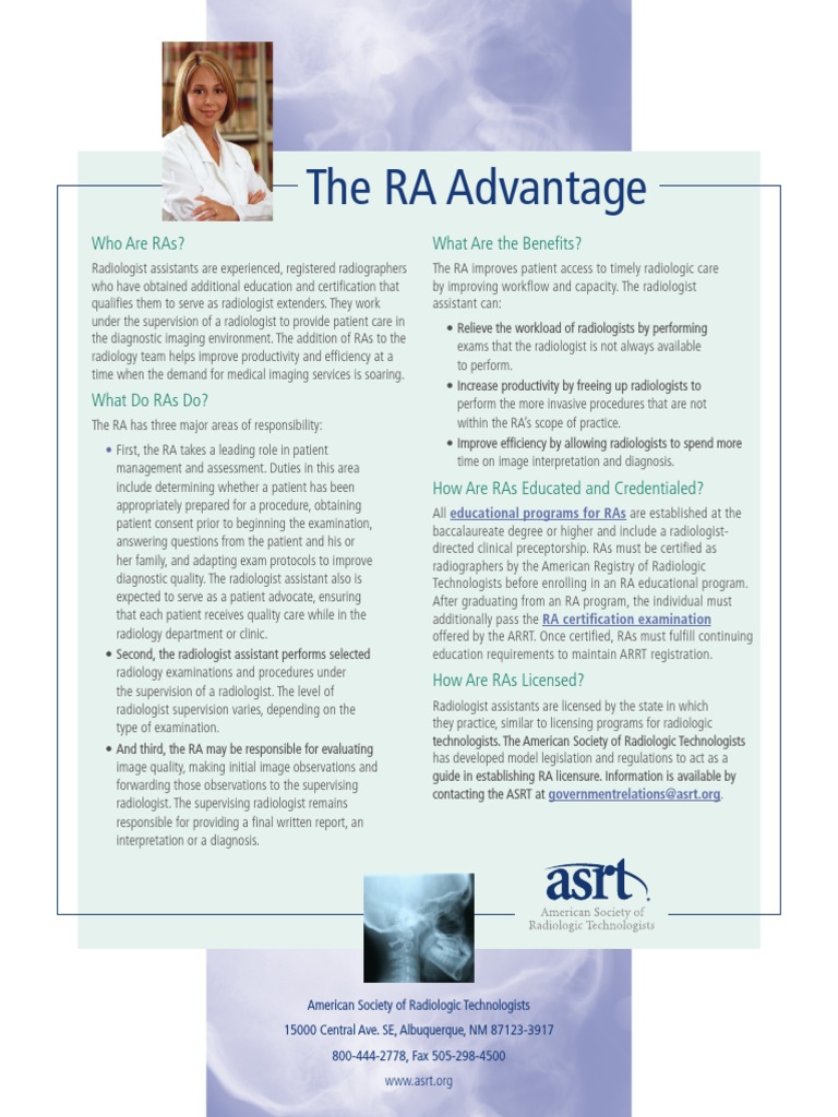 Ra Fact Sheet | PDF | Radiology | Health Sciences