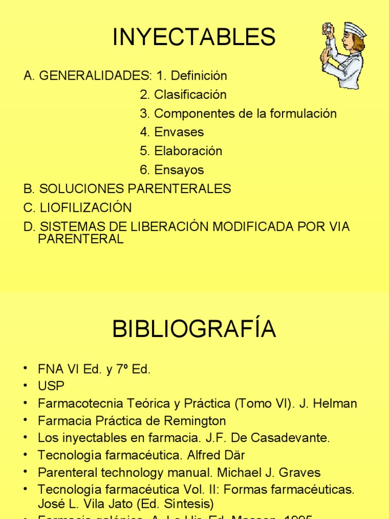 Inyectables PDF | PDF | Sustancias químicas | Química