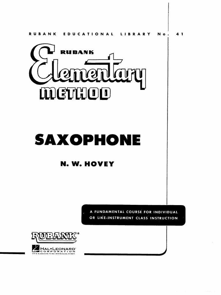 Rubank Elementary Method Saxophone PDF | PDF