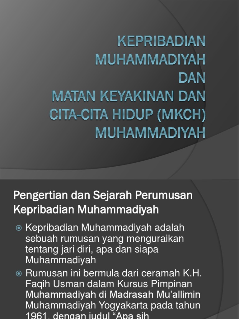 5-Kepribadian Dan MKCH Muhammadiyah | PDF