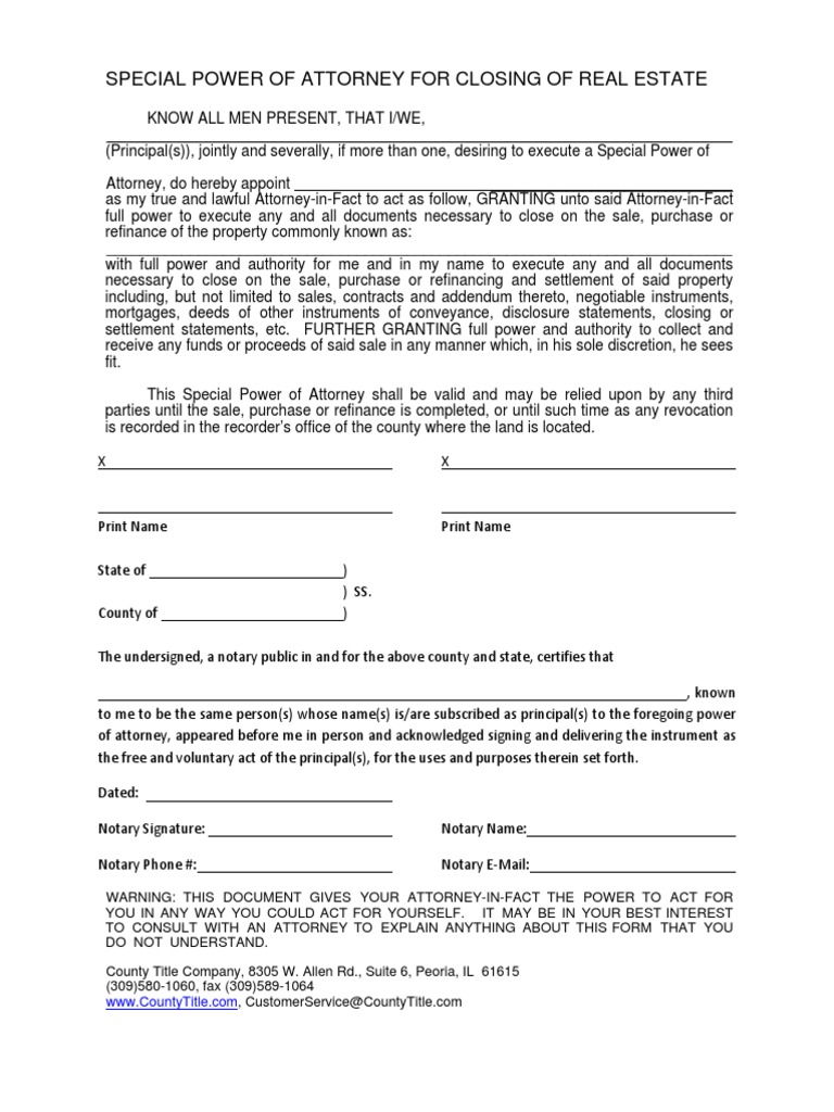 Power of Attorney | PDF | Power Of Attorney | Notary Public