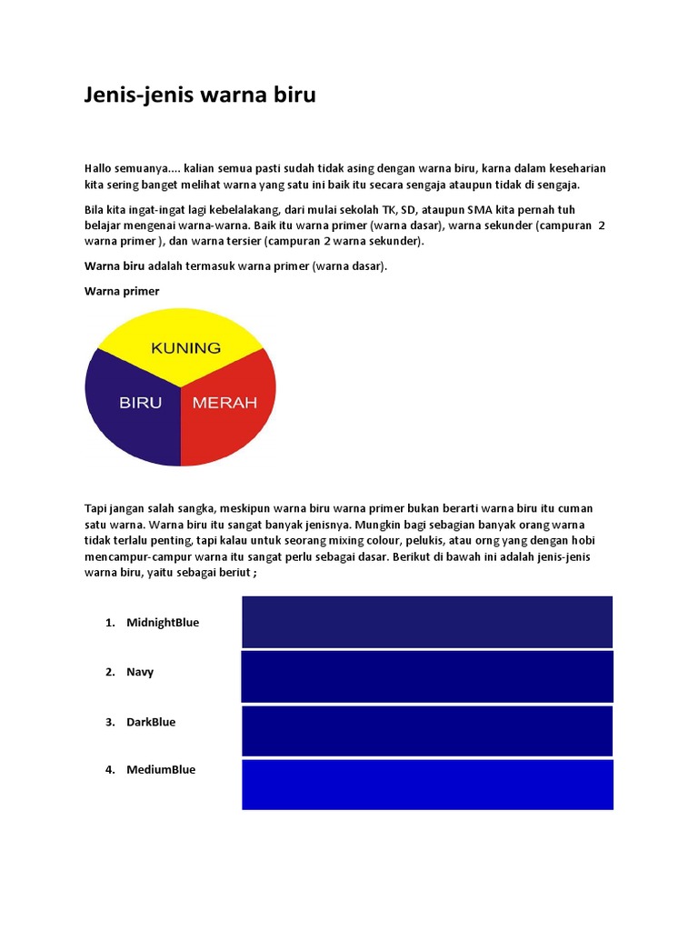 Jenis Warna Biru | PDF