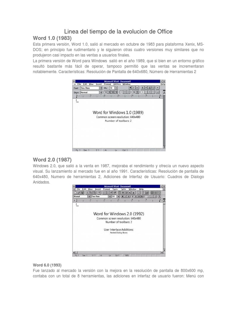 Evolución de Word | PDF | Microsoft Word | Microsoft Office 2010