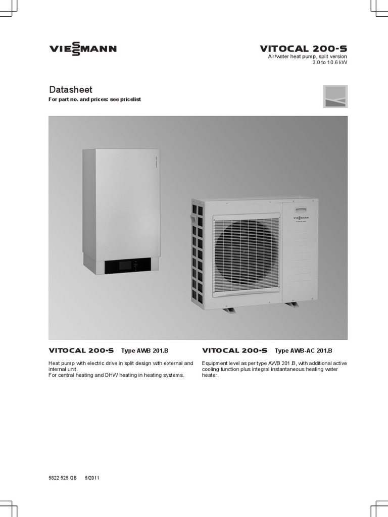 Datenblatt Vitocal 200-S - GB | PDF | Air Conditioning | Hvac