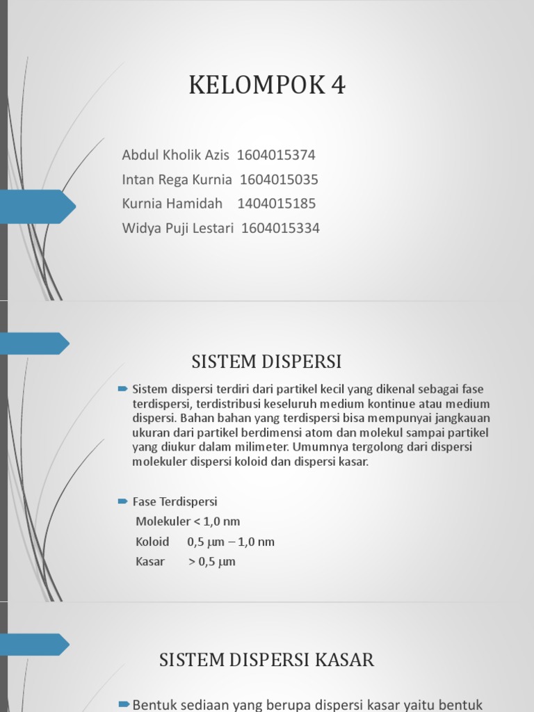 Farfis Dispersi Kasar | PDF