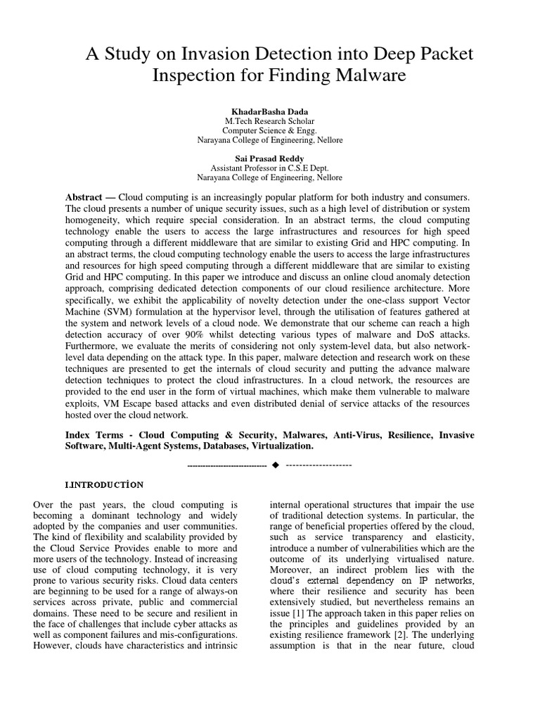A Study On Invasion Detection Into Deep Packet Inspection For Finding ...