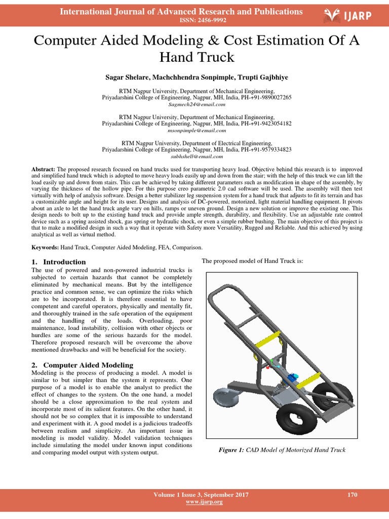 Computer Aided Modeling Cost Estimation of A Hand Truck | PDF | 3 D ...