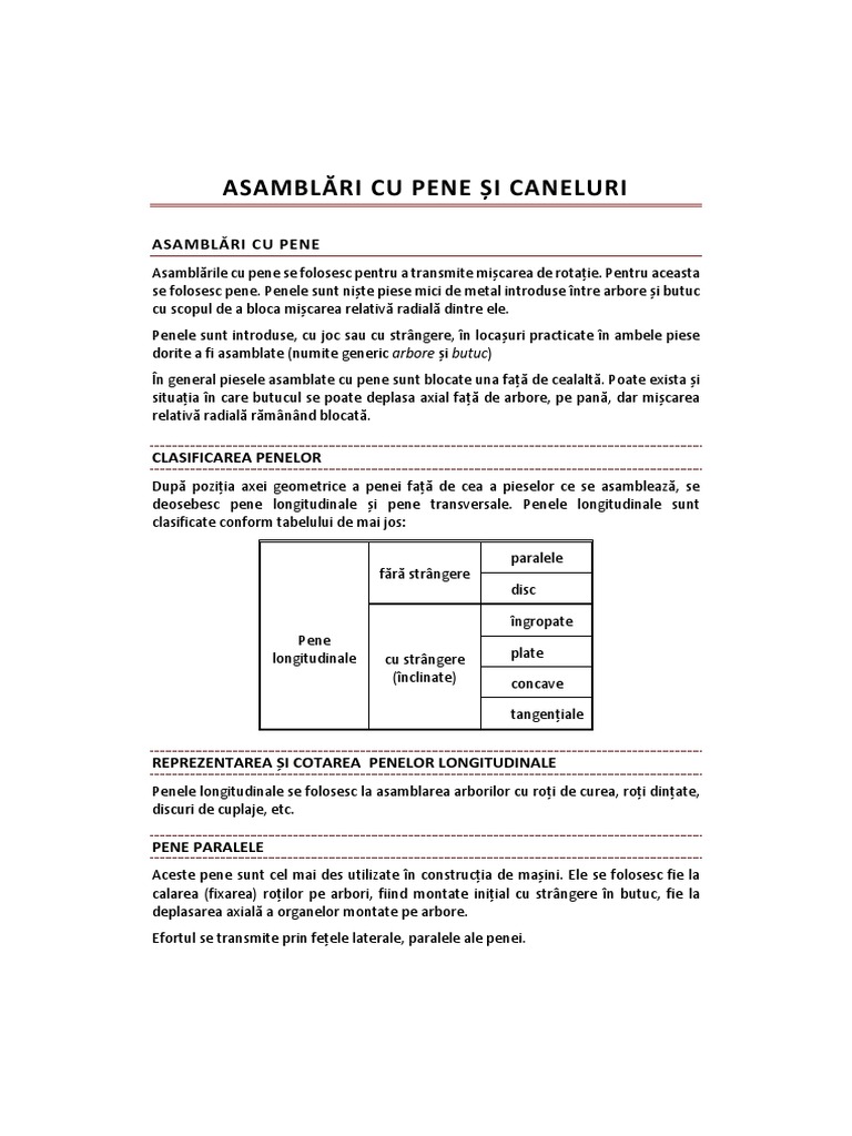 Asamblari Cu Pene Si Caneluri PDF | PDF