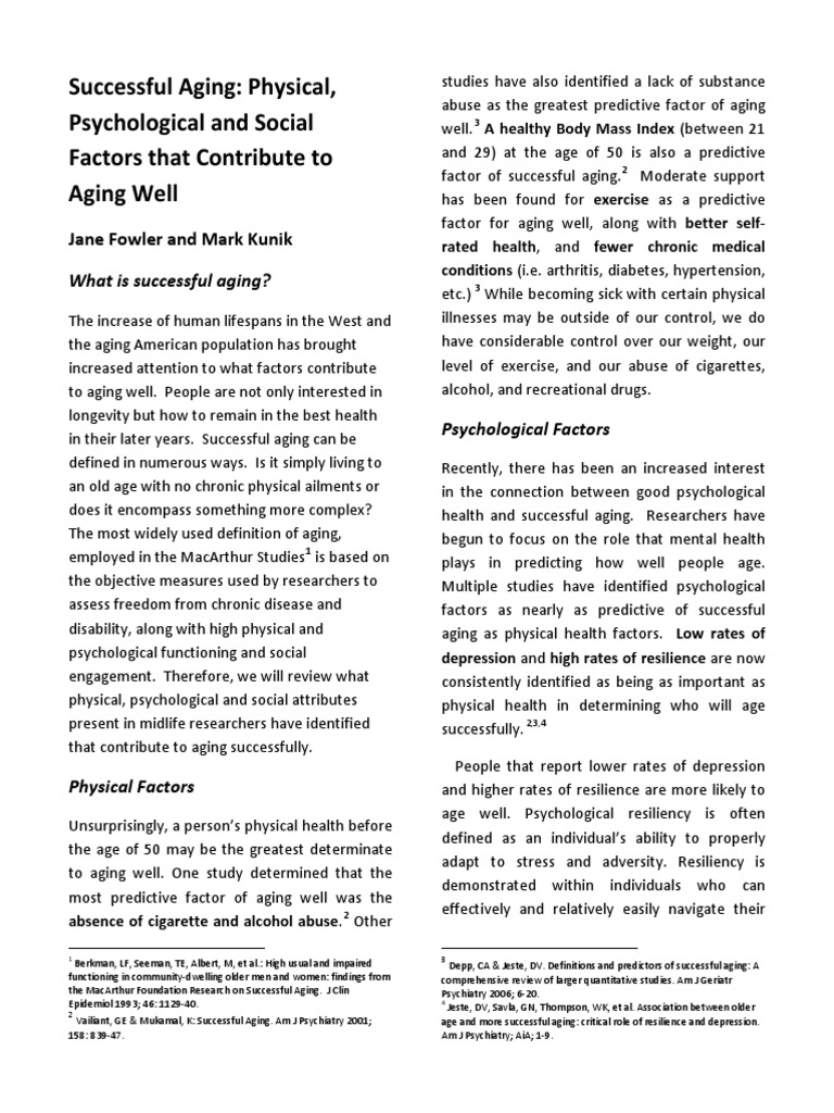 Successful Aging | PDF | Ageing | Psychological Resilience