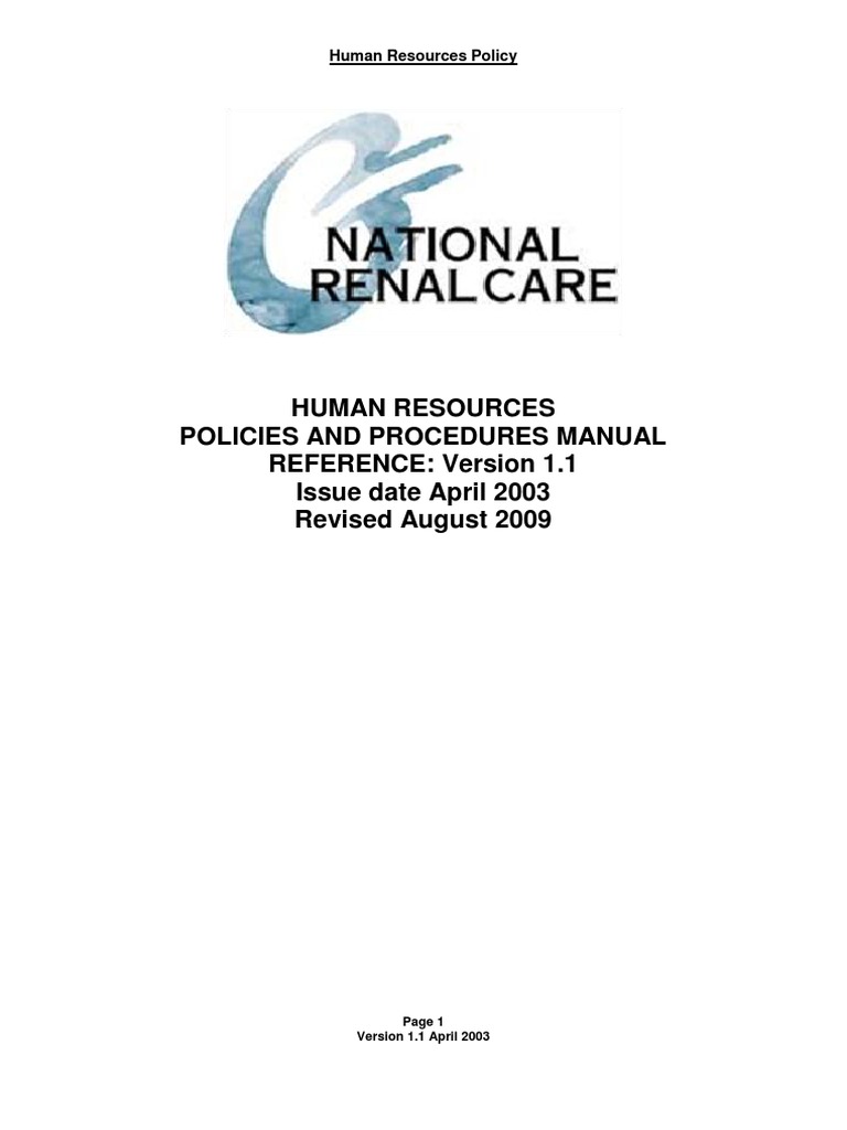 Human Resources Policies and Procedures Manual - Unit | PDF ...