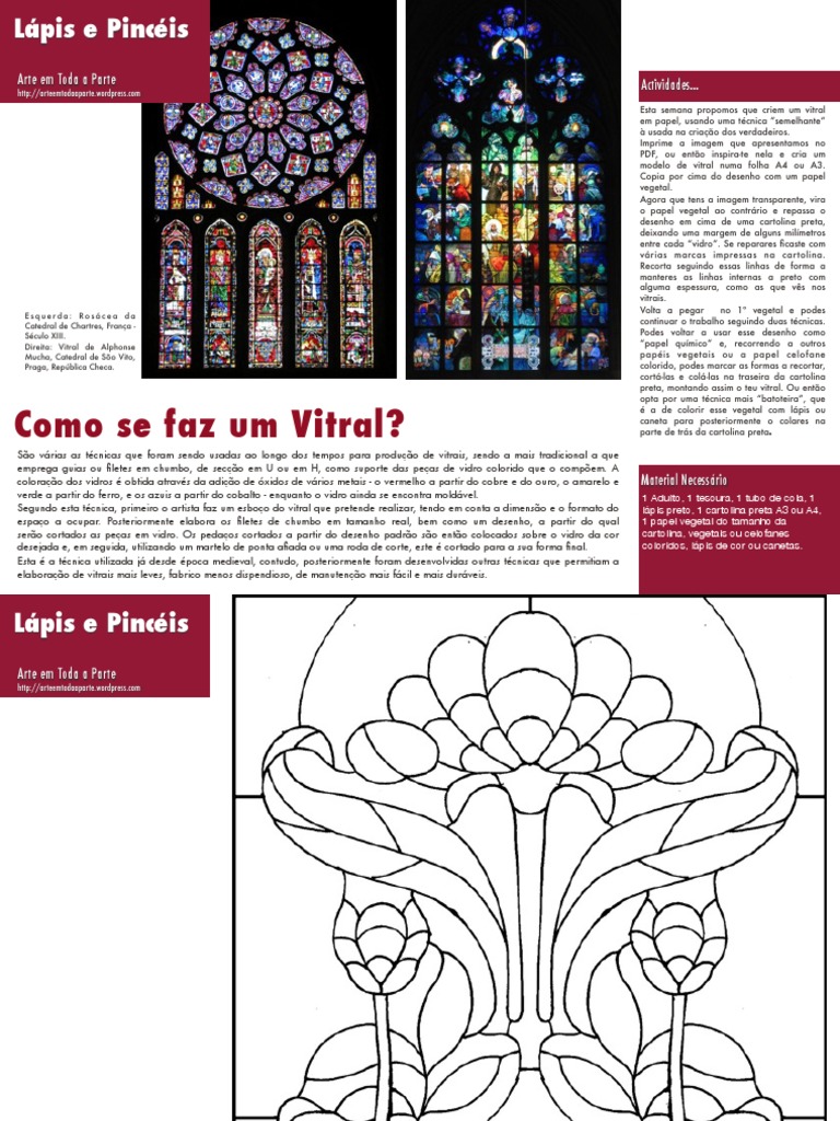 Como Fazer um Vitral de Papel | PDF | Papel | Lápis