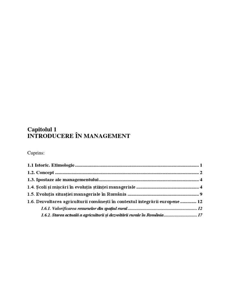 Cap 1 Introducere in Management | PDF