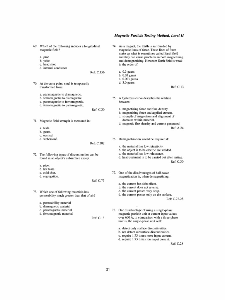 ASNT Questions and Answers Levels I, II and III Book B - Magnetic ...