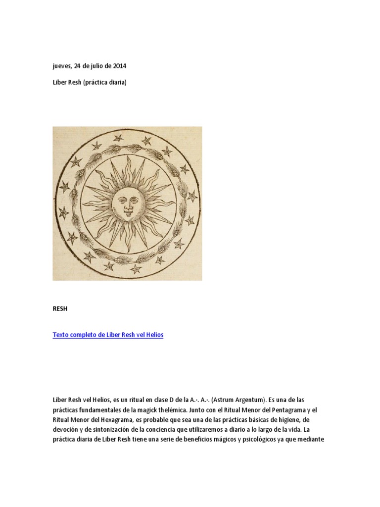 Liber Resh Comp | PDF | Religion And Belief | Nature