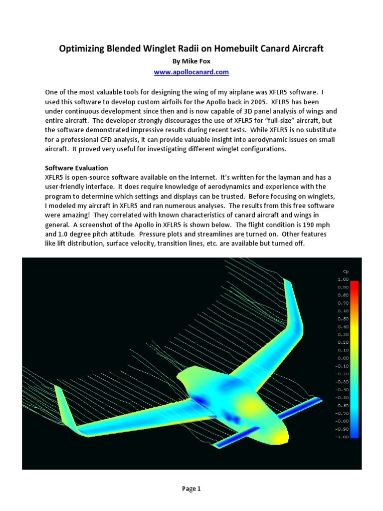 Optimizing Blended Winglet Radii On Homebuilt Canard Aircraft PDF | PDF ...