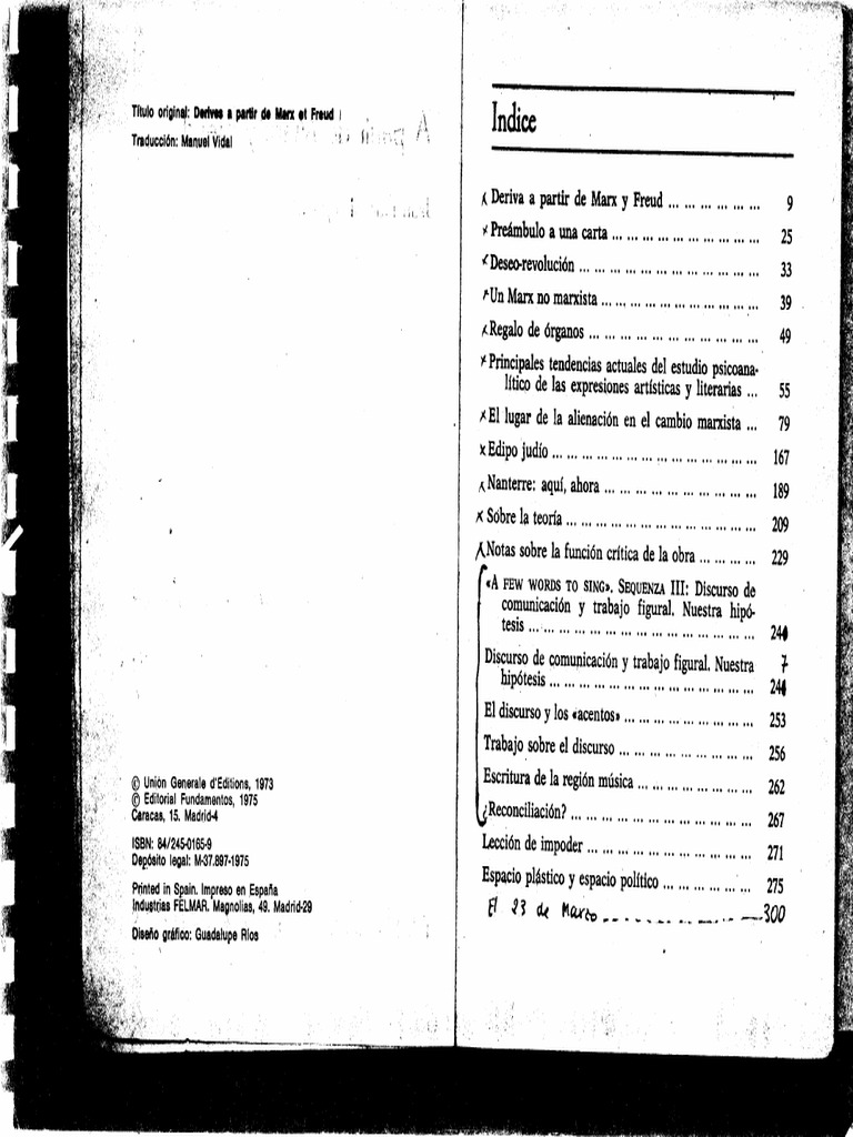 LYOTARD-J-F-DERIVA a-Partir-de-Marx-y-Freud PDF | PDF