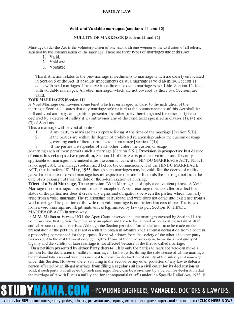 FAMILY LAW Ebook & Lecture Notes PDF Download (Studynama - Com - India ...
