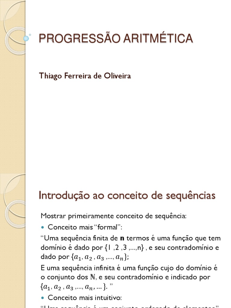 Progressão Aritmética | PDF | Sequência | Conceitos matemáticos