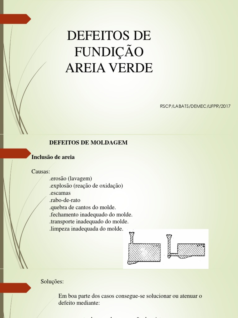 Defeitos de Fundição | Fundição (Metalurgia) | Física Aplicada e ...